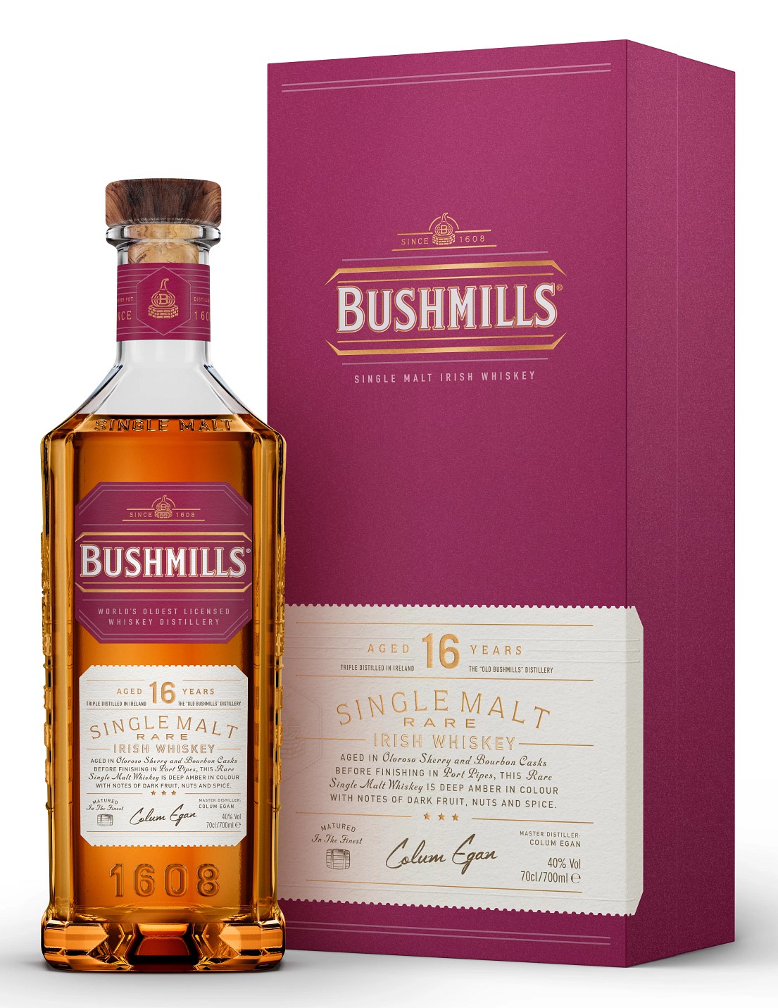 BUSHMILLS 16 Y.O. 0.7L airiškas vieno salyklo viskis su dėžute - Prike
