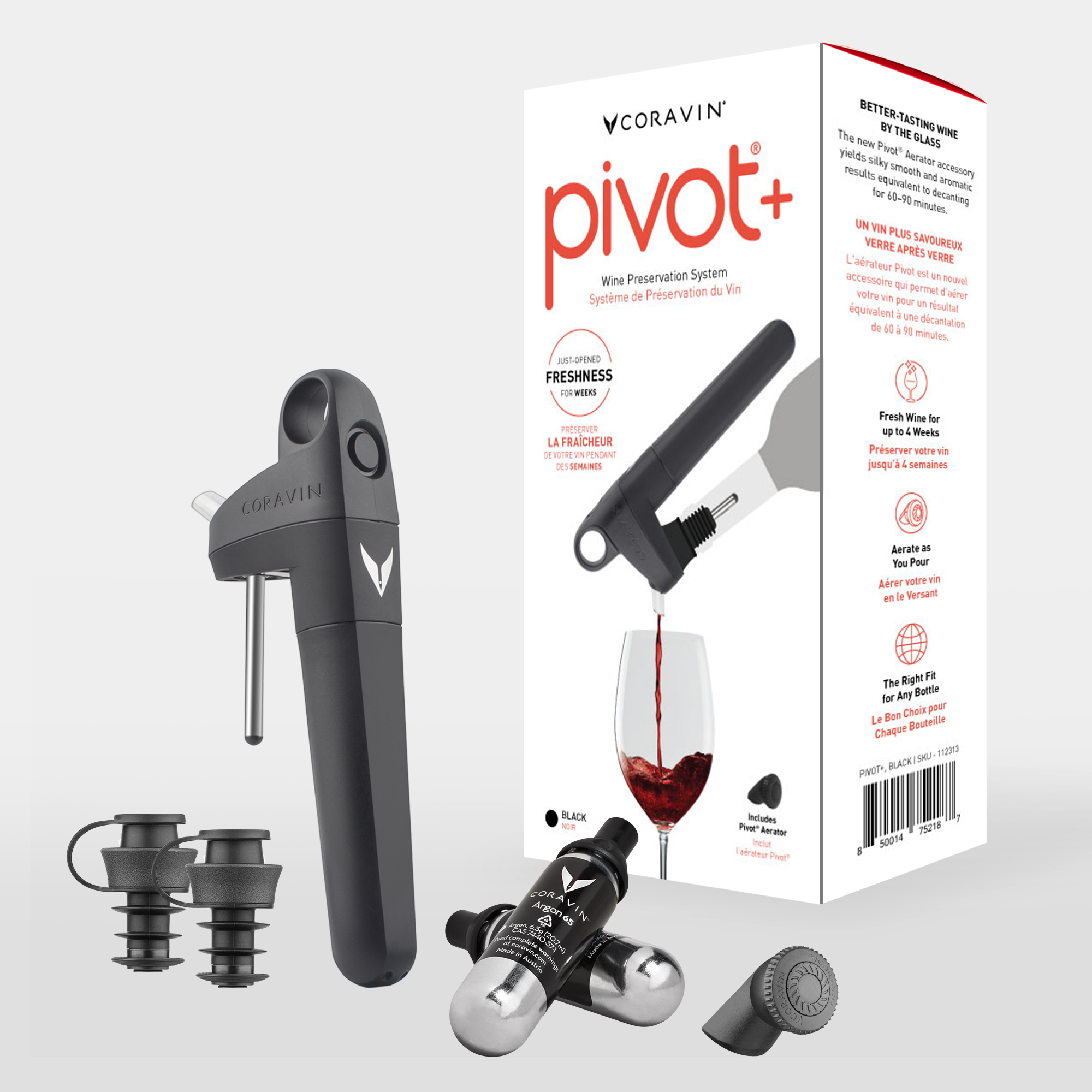 CORAVIN "Pivot+ Wine Preservation System" rinkinys - Prike